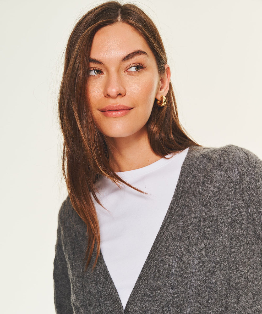 Lightweight Cashmere Cable Oversized Cardigan – NAADAM