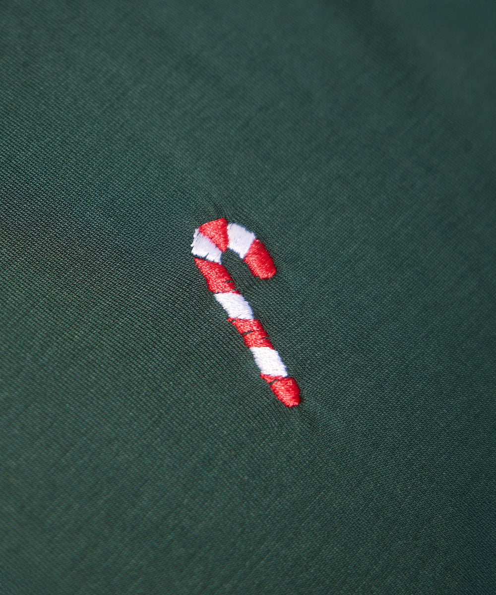 Embroidered Candy Cane Breathable Short Sleeve Sleep Top – NAADAM
