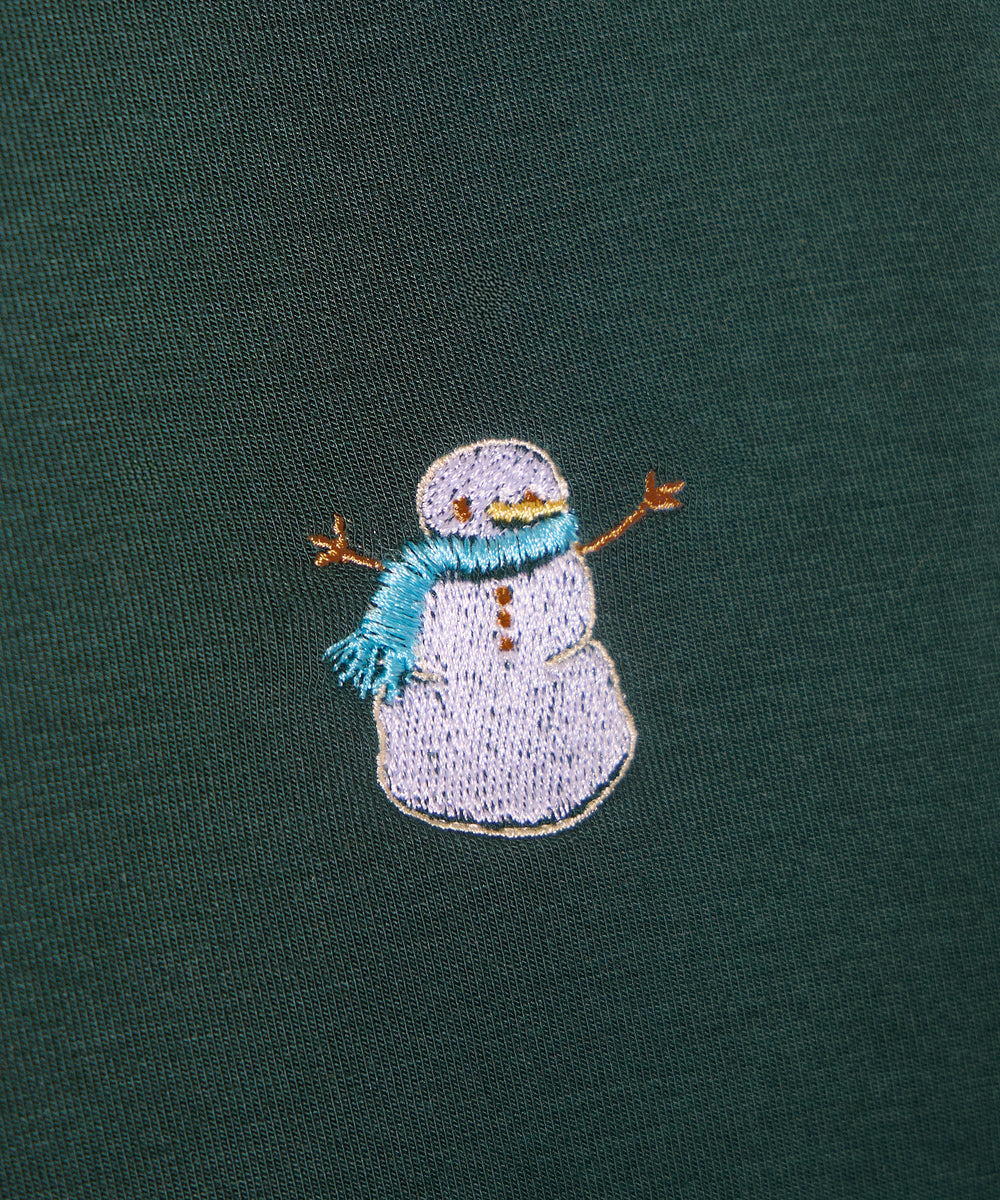 Embroidered Snowman Breathable Short Sleeve Sleep Tee – NAADAM